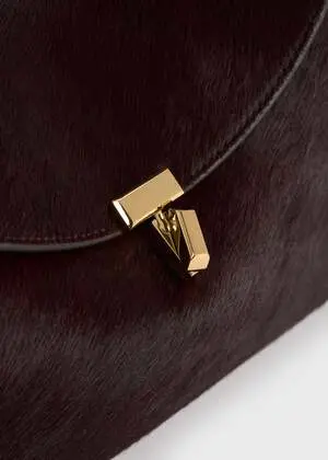 TOTEME T-lock Pony Hair Clutch - Wine