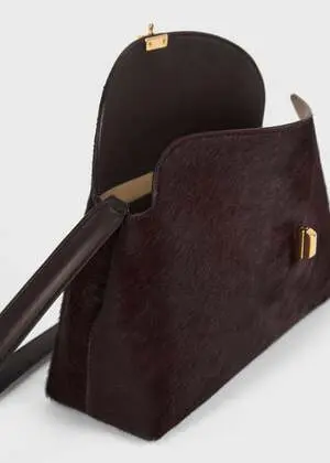 TOTEME T-lock Pony Hair Clutch - Wine