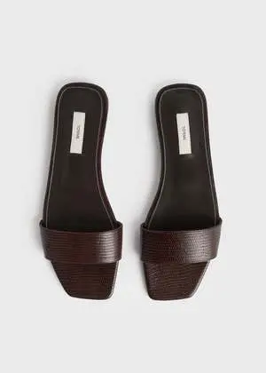 TOTEME Slim Lizard-embossed Bandeau Slides