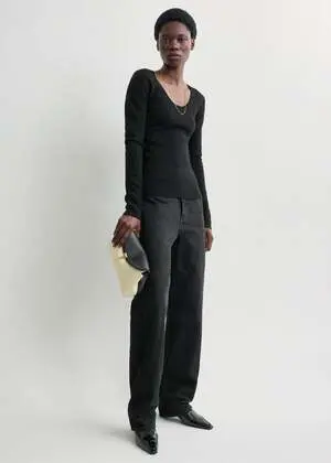TOTEME Merino Knit Top - Black