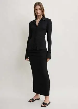 TOTEME Draped Jersey Skirt - Black