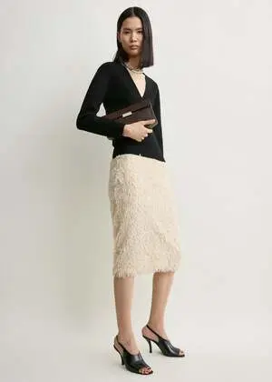 TOTEME Feathered-jersey Skirt - Eggshell