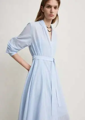 TOTEME Belted Cotton Voile Dress