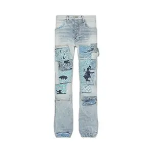 Amiri Patchwork Bandana Carpenter Straight Jean 'denim - Blue