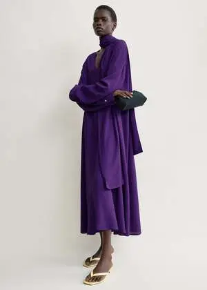 TOTEME Fluid Viscose Maxi Dress With Attached Scarf - Amethyst