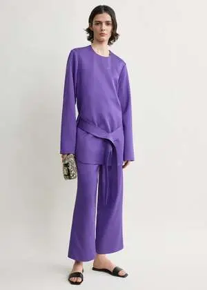 TOTEME Belted Satin Tunic - Violet