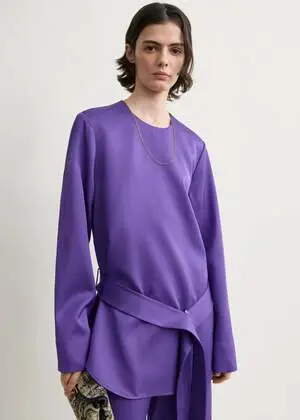 TOTEME Belted Satin Tunic
