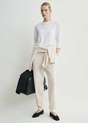 TOTEME Pintucked Sweatpants - Ecru