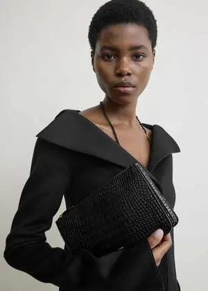 TOTEME Threefold Croco-embossed Clutch