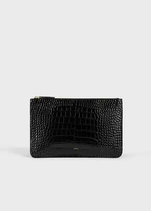 TOTEME Threefold Croco-embossed Clutch