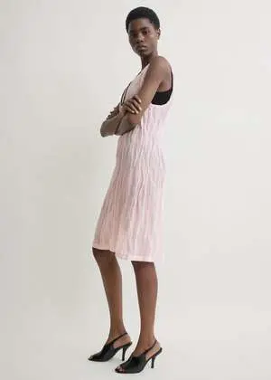 TOTEME Crinkled Cotton Tank Dress - Bloom