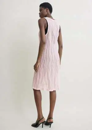 TOTEME Crinkled Cotton Tank Dress - Bloom