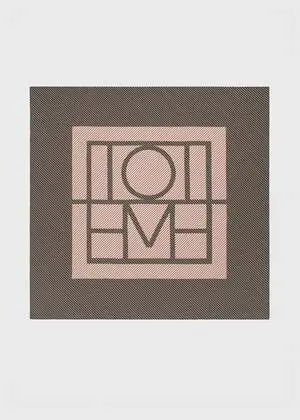 TOTEME Centered Monogram Silk Scarf - Walnut