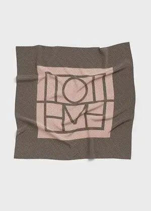 TOTEME Centered Monogram Silk Scarf