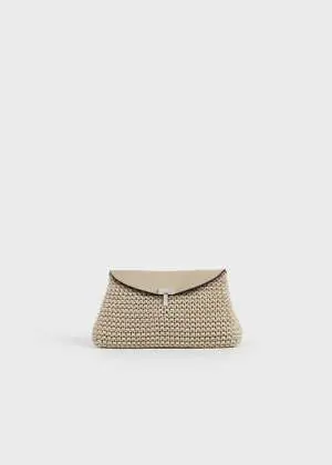 TOTEME Mini T-lock Woven-leather Clutch