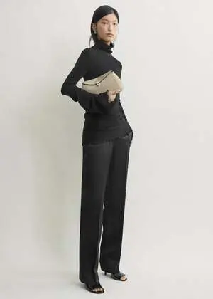 TOTEME T-lock Woven-leather Clutch
