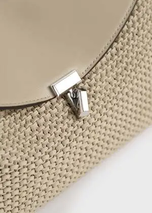 TOTEME T-lock Woven-leather Clutch