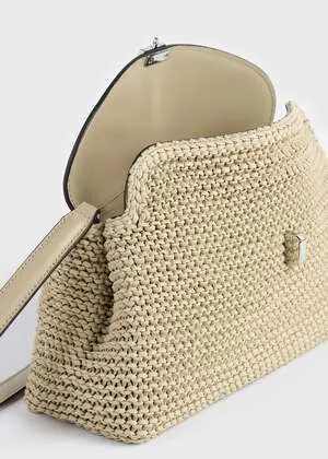 TOTEME T-lock Woven-leather Clutch