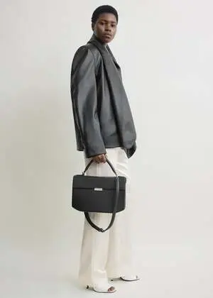 TOTEME Clip Grained-leather Top Handle