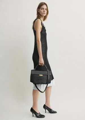 TOTEME Clip Croco-embossed Top Handle