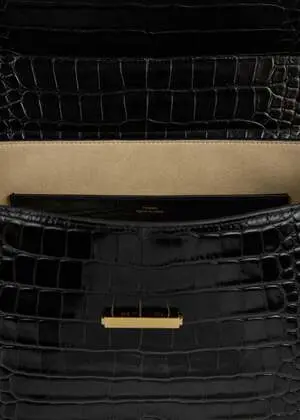 TOTEME Clip Croco-embossed Top Handle