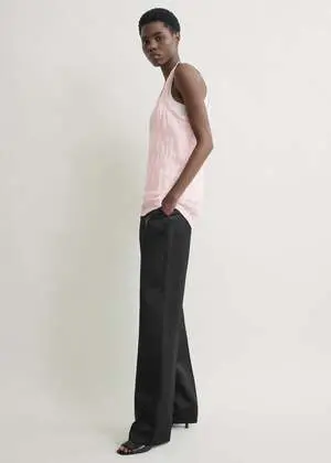 TOTEME Crinkled Cotton Tank With Metal Yarn