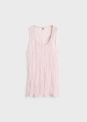 TOTEME Crinkled Cotton Tank With Metal Yarn