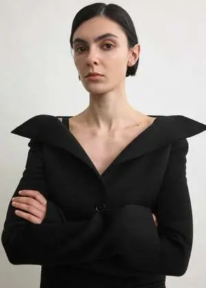 TOTEME Open Collar Wool Coat