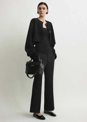 TOTEME Cropped Oversized Cardigan - Black
