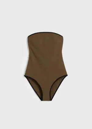 TOTEME Stripe Edge Strapless Swimsuit