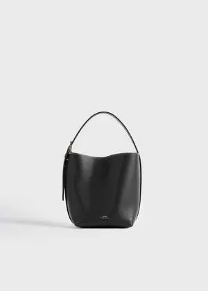 TOTEME Small Belted Grained-leather Tote - Black