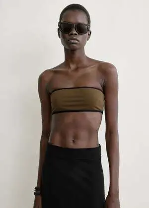 TOTEME Stripe Edge Strapless Bikini Top