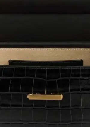 TOTEME Clip Croco-embossed Clutch