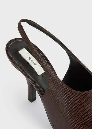 TOTEME Contour Lizard-embossed Slingbacks