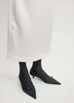 TOTEME Bow Satin Kitten Heel Pumps