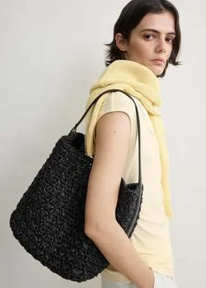 TOTEME Medium Belted Paper Raffia Tote