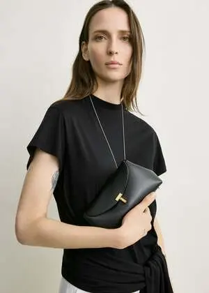 TOTEME Mini T-lock Leather Clutch