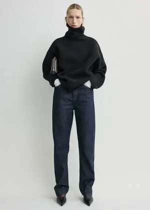 TOTEME Double-knit Turtleneck - Black