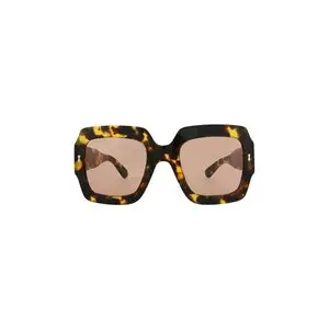 Gucci Square Frame Sunglasses 'havana - Red