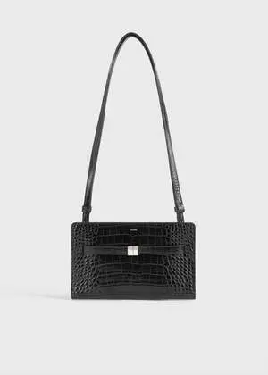 TOTEME Belted Croco-embossed Crossbody - Black