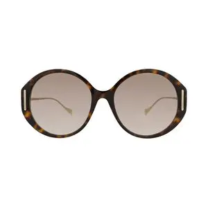 Gucci Round Sunglasses 'havana/gold - Brown