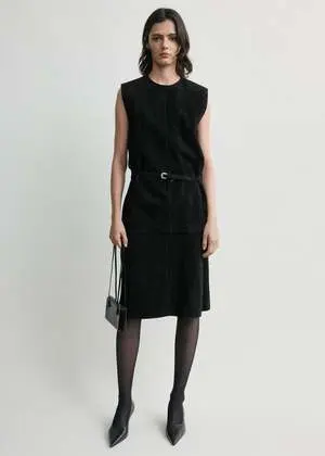TOTEME Belted Suede Top - Black