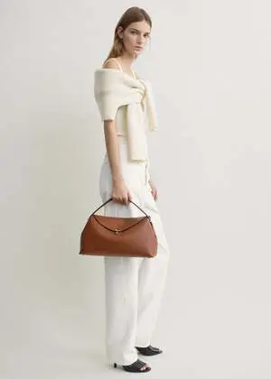 TOTEME T-lock Grained-leather Top Handle