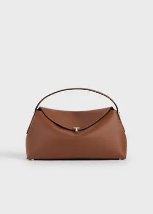 TOTEME T-lock Grained-leather Top Handle