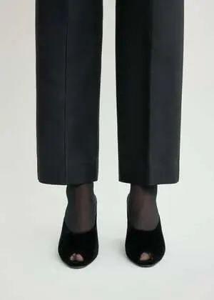 TOTEME Peep-toe Velvet Wedge Mules
