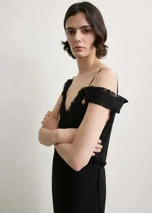 TOTEME V-neck Raw Slip Dress