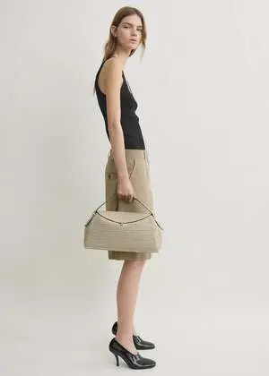 TOTEME T-lock Woven-leather Top Handle