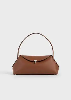 TOTEME T-lock Grained-leather Shoulder - Sienna