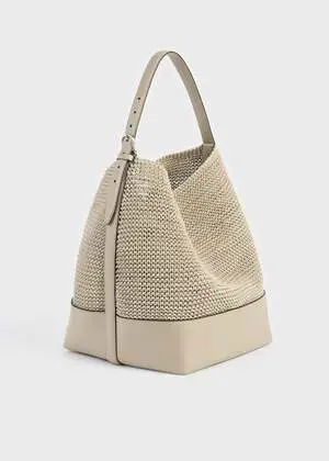 TOTEME Belted Woven Leather Tote