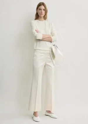 TOTEME Kick Flare Raw-edge Trousers - Stone